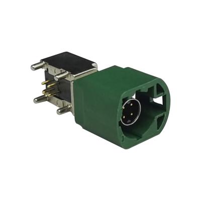 China FAKRA HSD LVDS 4 Pin Connector E-Code Right Angle Type For PCB mount for sale