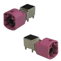 China FAKRA HSD Connector 4 pin 90 Degree PCB Mount Right Angle Coaxial Connector for sale