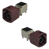 China FAKRA HSD Connector Right Angle PCB Mount For Automotive Applications for sale