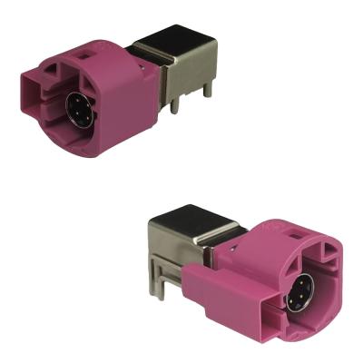 China Right Angle FAKRA HSD LVDS Connector PCB Mount For Car Parking Heating for sale