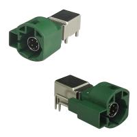China 4+2Pin FAKRA HSD Connector Right Angle Car Vihicle LVDS Connectors For PCB Mount for sale