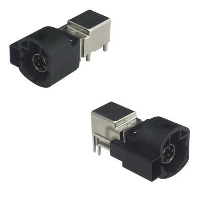 China Black Color FAKRA HSD LVDS Connector A Code 4+2Pin For Vehicle GPS Signal for sale