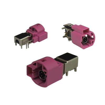 China 4+2Pin FAKRA HSD LVDS Connector Claret Violet Color For PCB Car Video Radio for sale