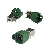 China 4+2Pin FAKRA HSD Connector Right Angle Type Green Color For Car Radio for sale