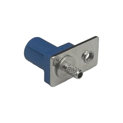 China FAKRA male connector center pin soldering process/copper sleeve crimping process suitable for coaxial cables RG174, RG316, RG188, PE-B100, PE-C100, LMR-100, blue for sale