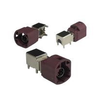 China FAKRA HSD LVDS 4 Pin D Code PCB Mount Right Angle Type Connector for sale