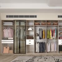 China 3 Hinged Bedroom Closet Cabinets 7ft Wardrobe Sliding Door Customized for sale