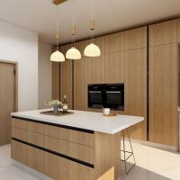 China Prefabricated Modern Kitchen Cabinet Furniture Buildin Pantry Complete Plywood for sale