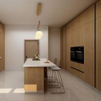 China Prefabricated Modern Kitchen Cabinet Furniture Buildin Pantry Complete Plywood for sale