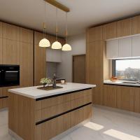 China Prefabricated Modern Kitchen Cabinet Furniture Buildin Pantry Complete Plywood for sale