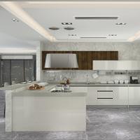 China Dark Plywood HDF Wood Pantry Cabinet Floor To Ceiling For Kitchen for sale
