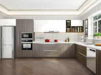 China Melamine MDF Ready Made Cupboards Gray Kitchen Cabinets Wall Mounted for sale