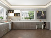 China Melamine MDF Ready Made Cupboards Gray Kitchen Cabinets Wall Mounted for sale