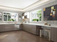 China Melamine MDF Ready Made Cupboards Gray Kitchen Cabinets Wall Mounted for sale