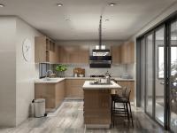 China Melamine Finish Lacquer Design Ranghood&Cooker  Solid Wood Kitchen Cabinets for sale