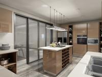 China Melamine Finish Lacquer Design Ranghood&Cooker  Solid Wood Kitchen Cabinets for sale