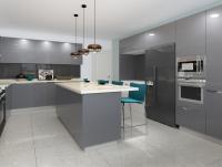 China Kitchen Cupboards Countertop High Gloss Lacquer Built In Pantry Cabinet for sale