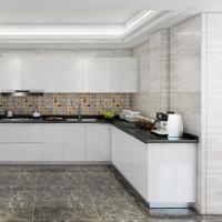 China Home Furniture Sintered Stone Kitchen Cabinet Wood Grain Design for sale