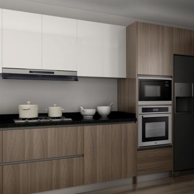 China Walnut Solid Wood Modern Kitchen Cabinet Pantry Joinery Frameless for sale