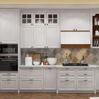 China Readymade Kitchen Sink Cupboard Cabinets Frameless Brushed Nickel Hardware for sale
