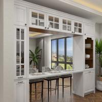 China Readymade Kitchen Sink Cupboard Cabinets Frameless Brushed Nickel Hardware for sale