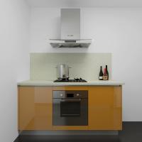 China Paticle Board& Wall Mounted Wood Cupboard With Quartz Countertop Kitchen Cabinet for sale