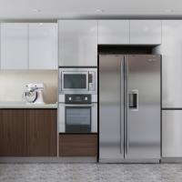 China Wall Mounted White Plywood Kitchen Cabinet with Quartz Countertop Carcass for sale