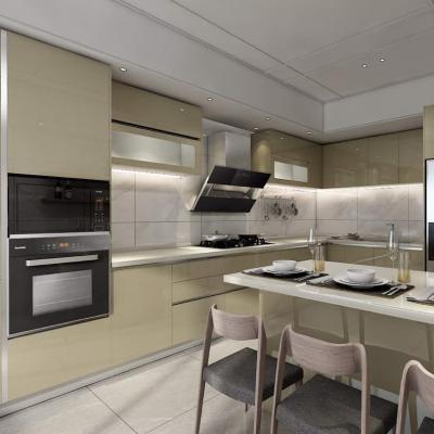 China Wood Modular Mdf Slab Modern Kitchen Cabinets 18mm For Kitchen Off White for sale