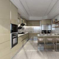 China Wood Modular Mdf Slab Modern Kitchen Cabinets 18mm For Kitchen Off White for sale