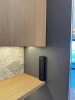 China Off  White Modern Kitchen Cabinet Wall walnut Cupboards Handleless for sale