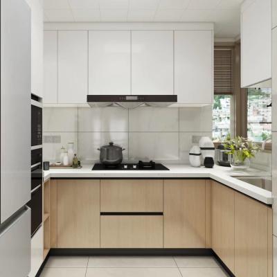 China OEM Slab Alder Wood Modern Kitchen Cabinets Carcass Unit Euro Style for sale