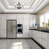 China Slate Premade White Color Kitchen Wall Cupboards Cabinets L Shaped for sale
