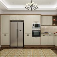 China Eco Friendly MDF White Kitchen Pantry Cabinets Contemporary Readymade for sale