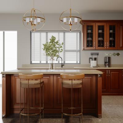China Brown Melamine Modular Kitchen Cabinets Ready Made Cupboards Sets for sale