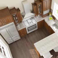 China Natural Wood Prefabricated Cabinets Kitchen Sink Cupboard Metal Honey Oak for sale