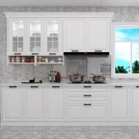 China Classical Shallow Handleless Kitchen Cabinets With Quartz Countertop for sale