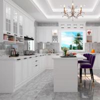 China Classical Shallow Handleless Kitchen Cabinets With Quartz Countertop for sale