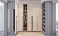 China White Solid Wood Small Walk In Wardrobe Room Closet Shaker Style for sale