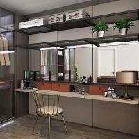 China Modern Fitted PVC Walk In Garderobe Robe Cupboards MDF Ready Made for sale