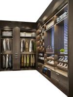 China U Shaped Woodgrain Walk In Closet Dresser Walking Wardrobe Appliance Furniture for sale