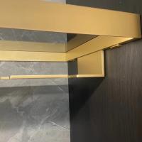 China Bedroom Modern U Shaped Walk In Closet Corner Wardrobe With Lattice Glass Waist for sale