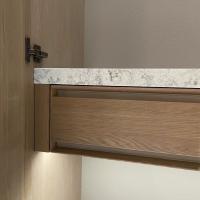 China OEM Sliding door Modern Walk In Wardrobe Solutions Walnut Style for sale