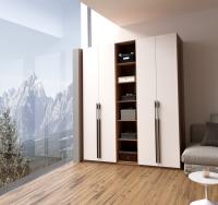 China Eco Friendly Swing Door Wardrobe White Cabinet 2 Door For Hanging Clothes for sale