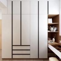 China MDF Particle Board Solid Wood White Wardrobe 75cm Wide With Leminate Lacquer for sale