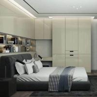 China Solid Wood Auto Swing Door Wardrobe White Anti Fouling Shaker Design for sale