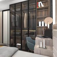 China Modern Hinged Open Door Fitted Wardrobe Interiors MDF 7ft Custom for sale