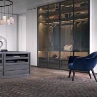 China Solid Wood Modern Wooden Wardrobes Closet Auto Swing Door Lacquer Finish for sale