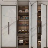 China Apartment Swing Door Wardrobe Storage Organiser Glass Door Lacquer White for sale
