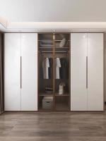 China High End Wood Swing Shutter Wardrobe Internal Storage Matte White Custom for sale