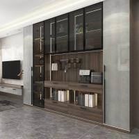 China Factory Manufacturer Custom 60 Inch Walnut TV Unit Stand Cabinets Assembled for sale